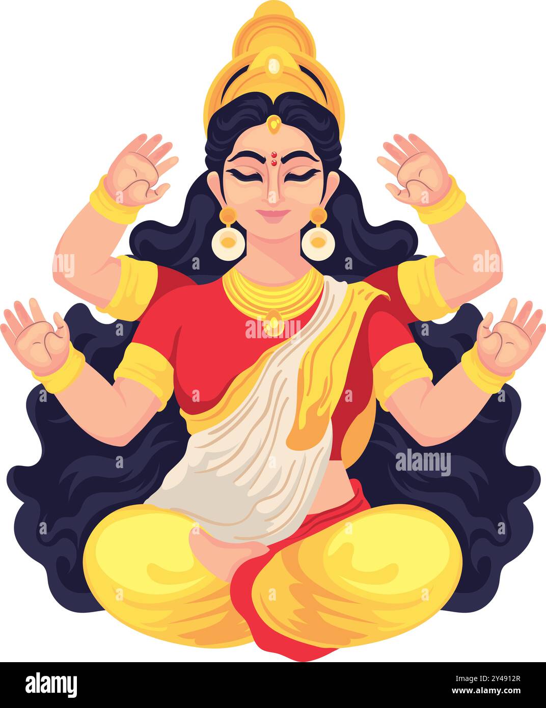 goddess saraswati for vasant panchami puja of india Stock Vector Image ...