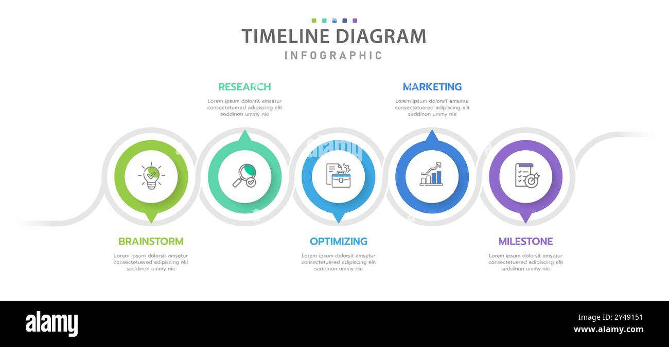 Infographic template for business concept. 5 Steps Modern Timeline ...