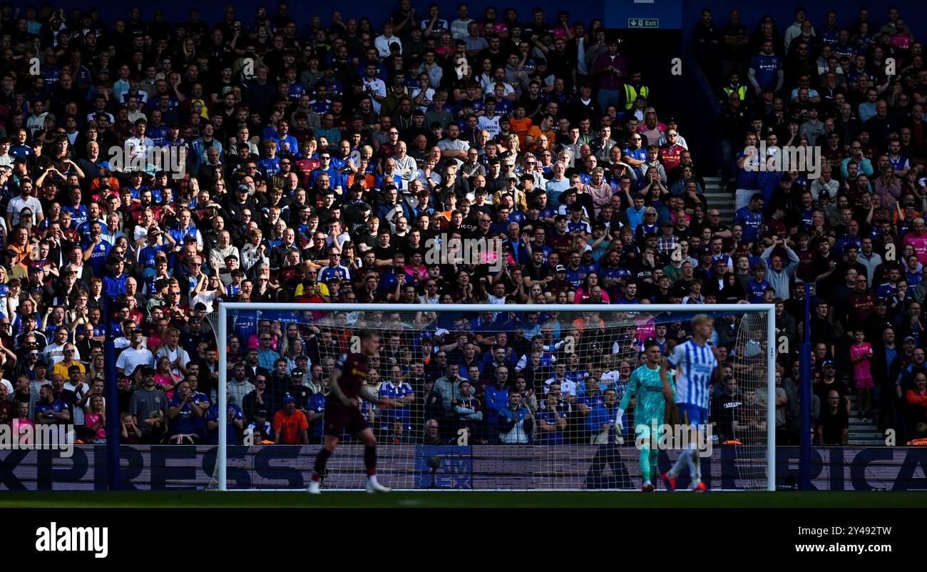 Ipswich fans in the sunshine during the Premier League match between ...