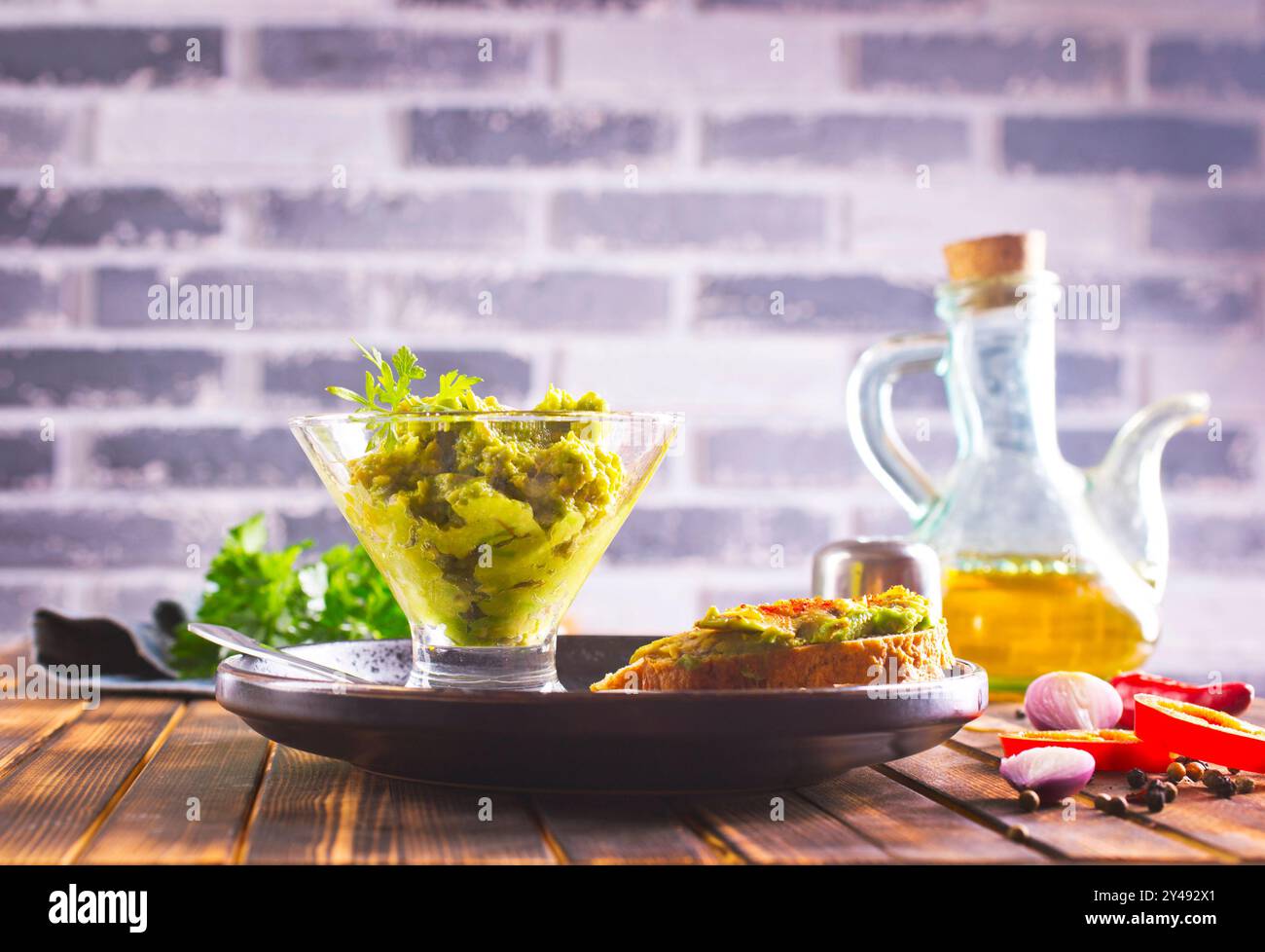 Traditional latinamerican mexican sauce guacamole Stock Photo - Alamy