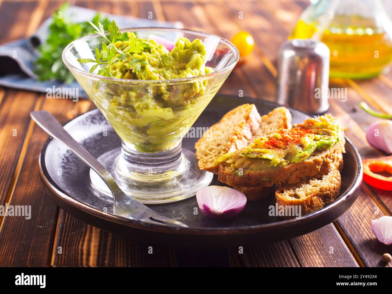 Traditional latinamerican mexican sauce guacamole Stock Photo - Alamy