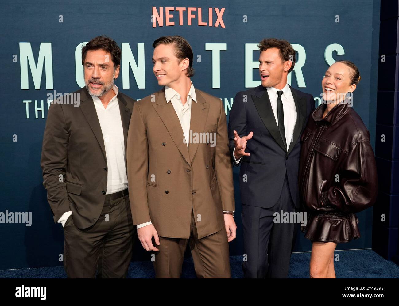 From left, Javier Bardem, Nicholas Alexander Chavez, Cooper Koch and Chloe Sevigny pose together ...