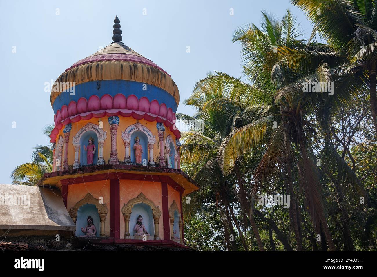 GOA, India - February 20, 2024: Hindu temple tower. Religion Stock ...