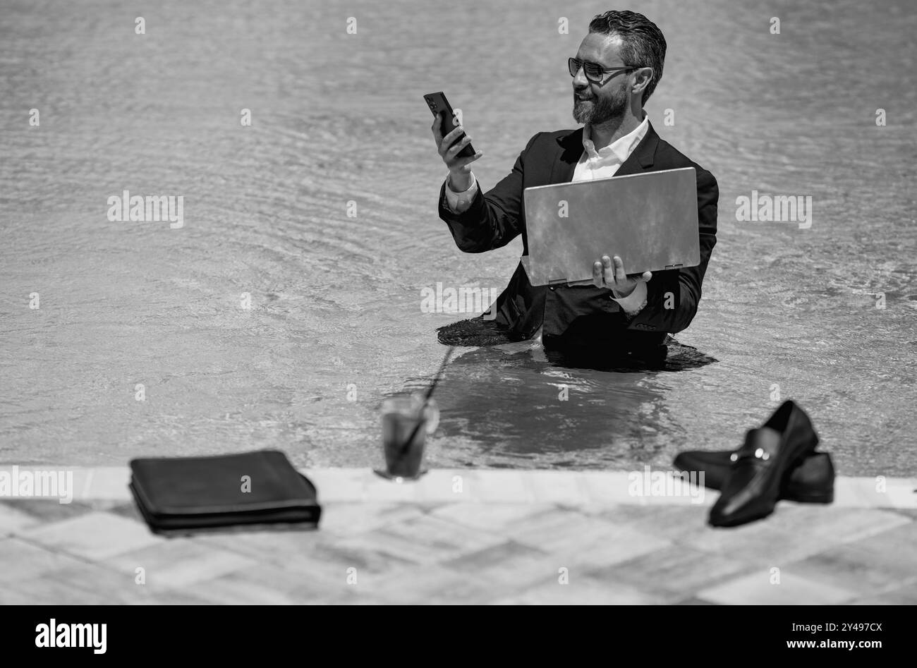 Man in businesslike suit Black and White Stock Photos & Images - Alamy