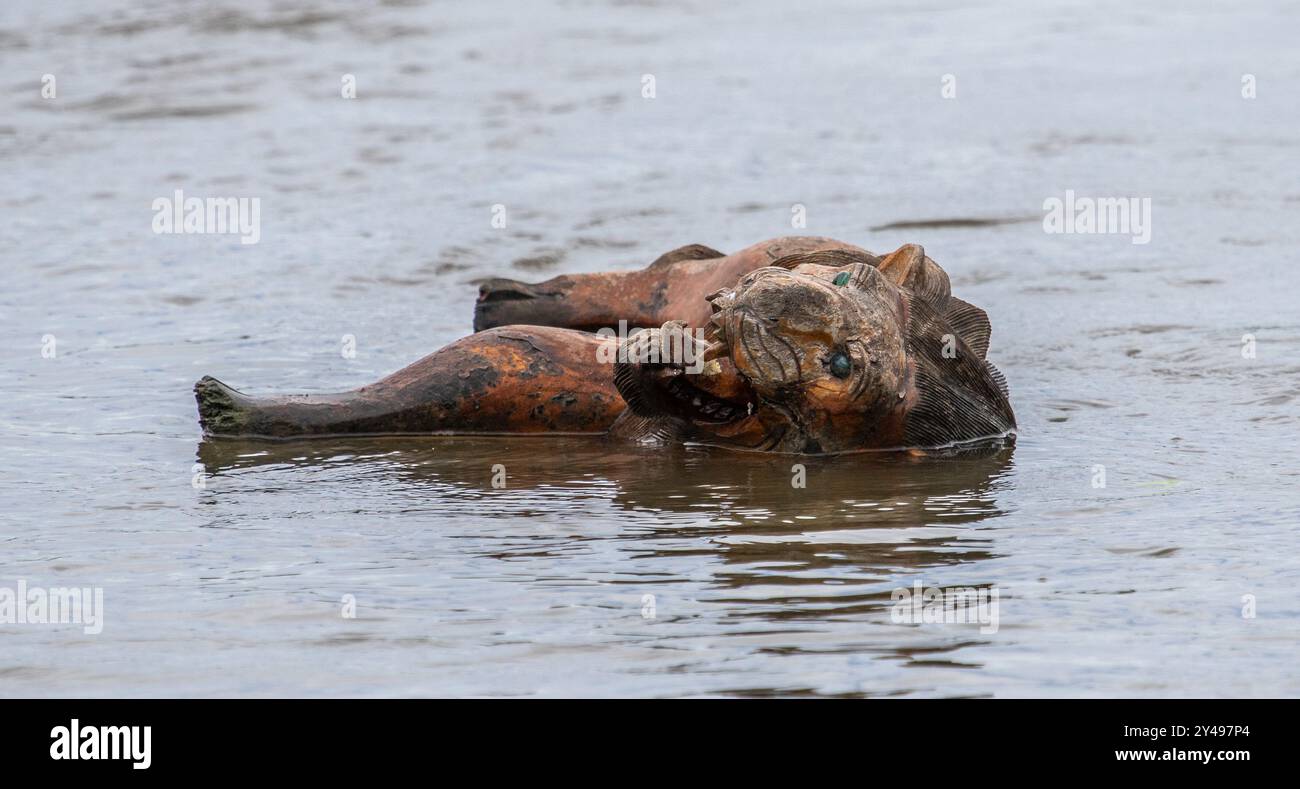 Floating Wooden Lion Stock Photo - Alamy