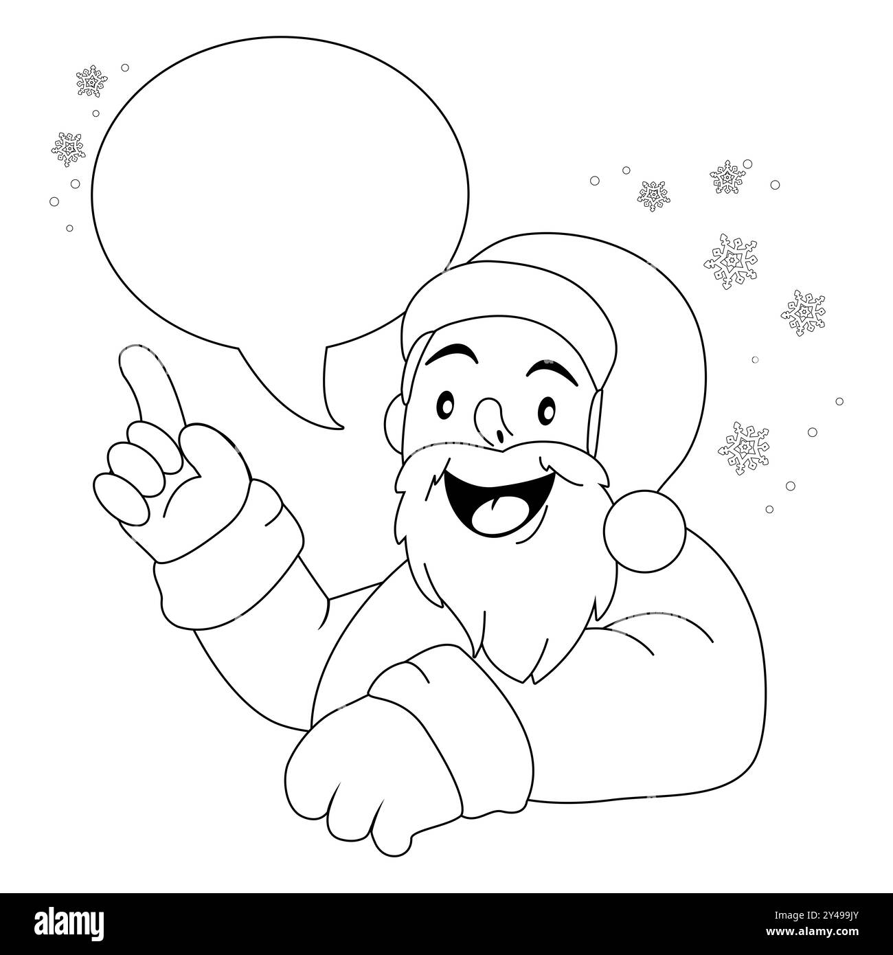 Santa Claus with speech bubble. Happy Christmas cartoon Santa Claus ...
