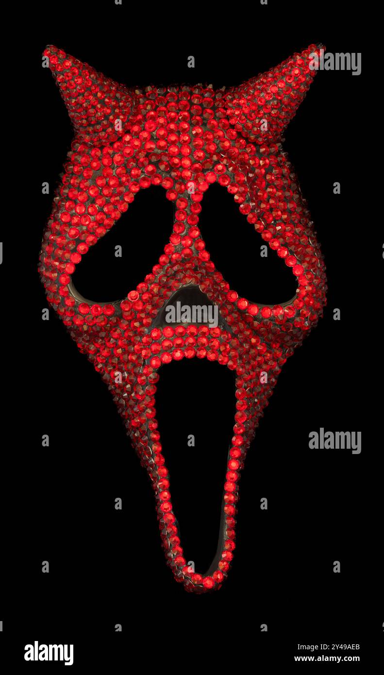 Bling Devil Ghost Face Mask Isolated Against Black Background Stock ...