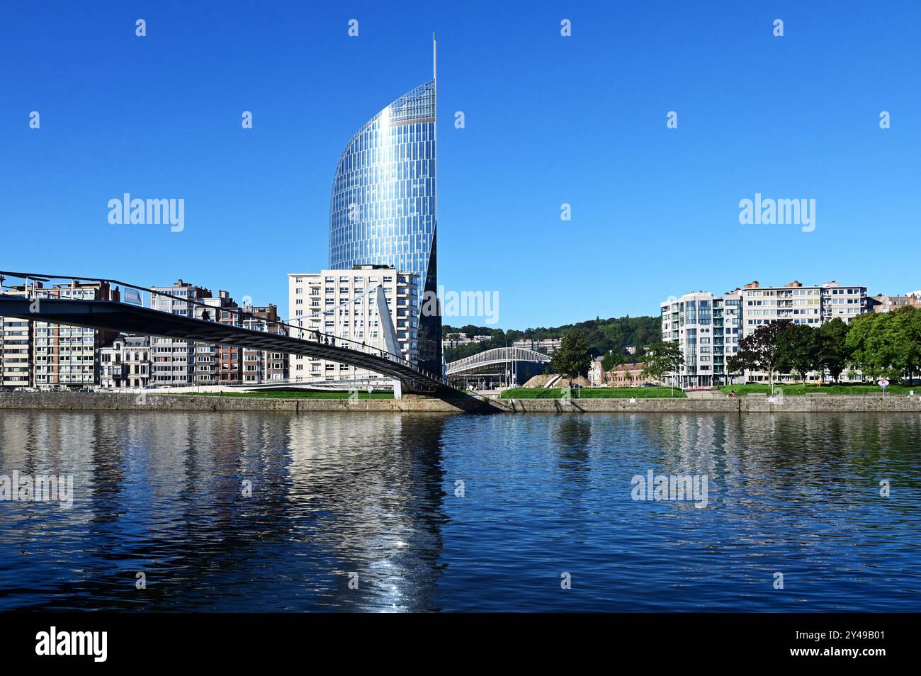 BELGIUM. WALLONIA. LIEGE. THE PARADIS TOWER OF THE NEW GUILLEMINS ...