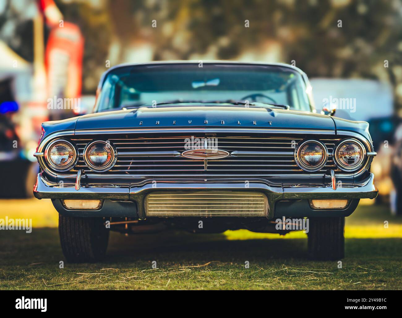 Vintage 1960 Chevrolet Impala classic car. Doha, Qatar AUG 11, 2024 ...