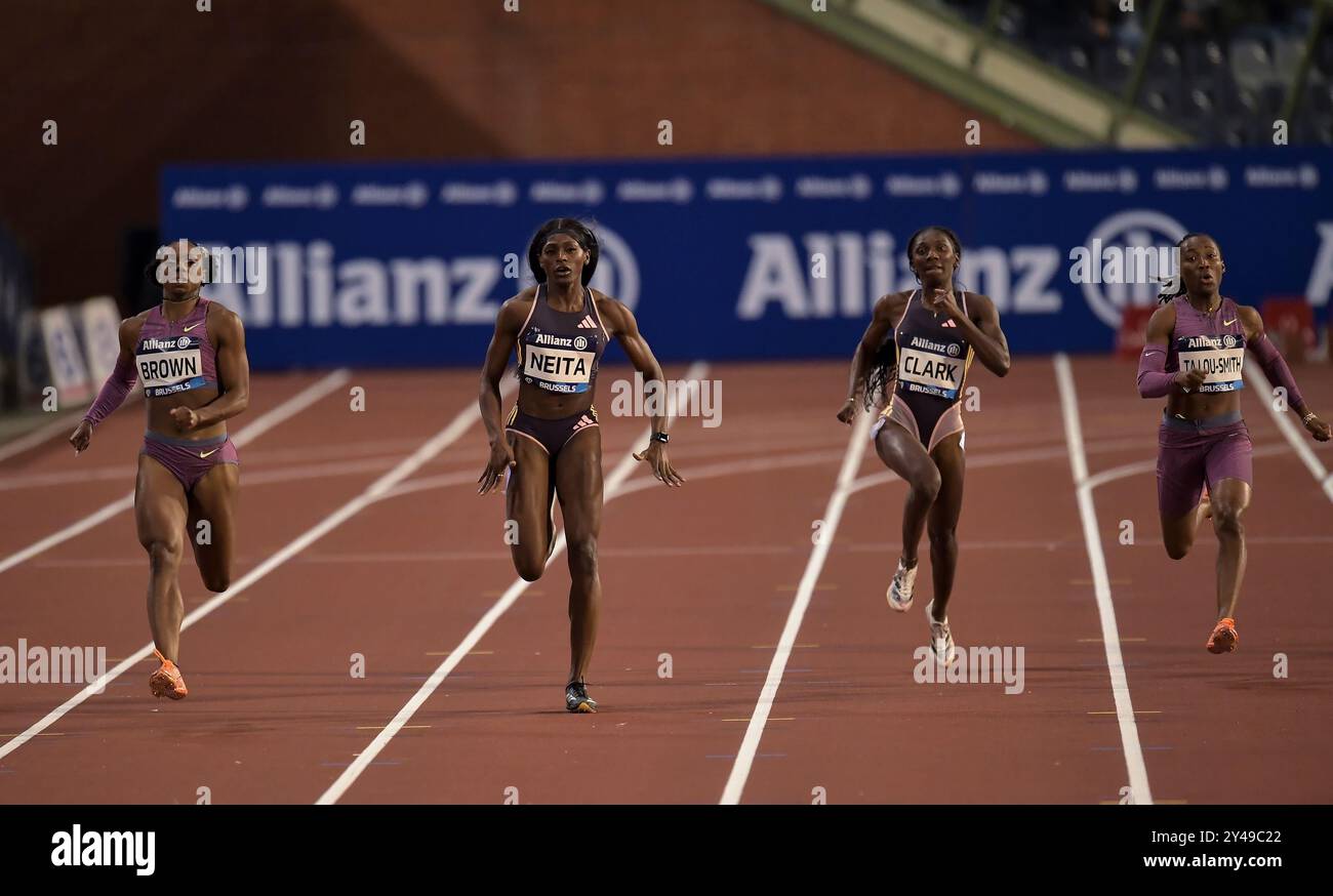 Brittany Brown and Tamara Clark of the USA, Daryll Neita of Great ...
