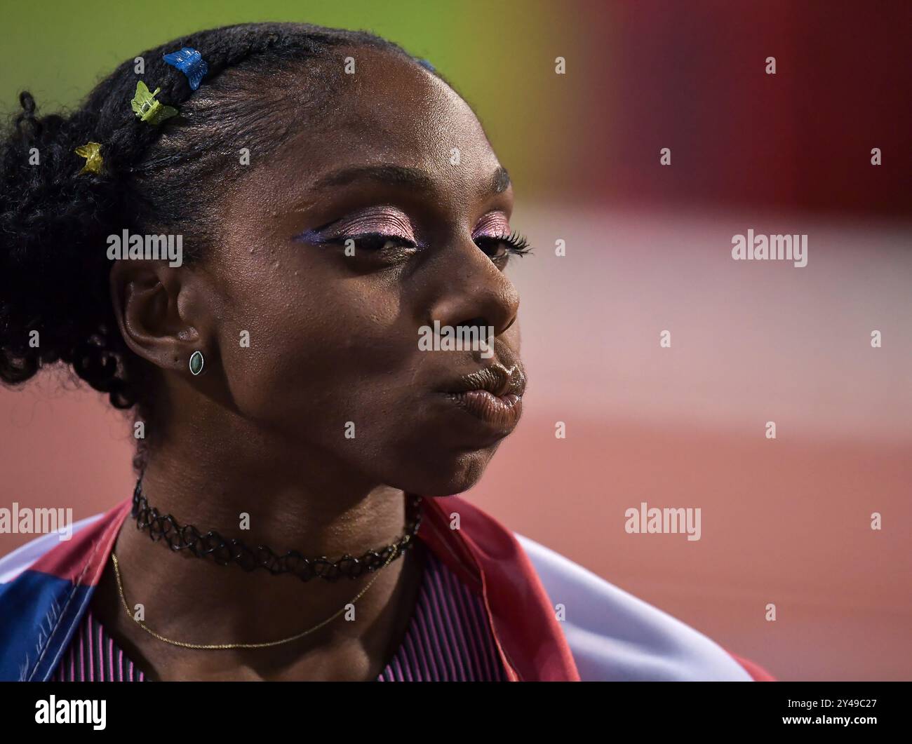 Brittany Brown of the USA competing in the women 200m at the Memorial ...