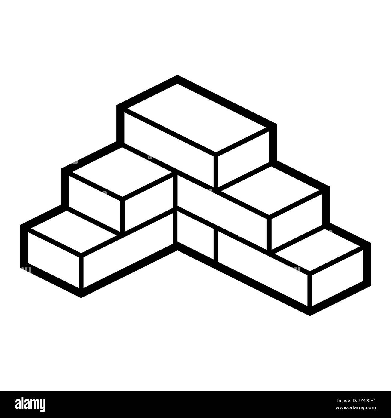 Bricks icon in isometry style. Construction image for website, app ...