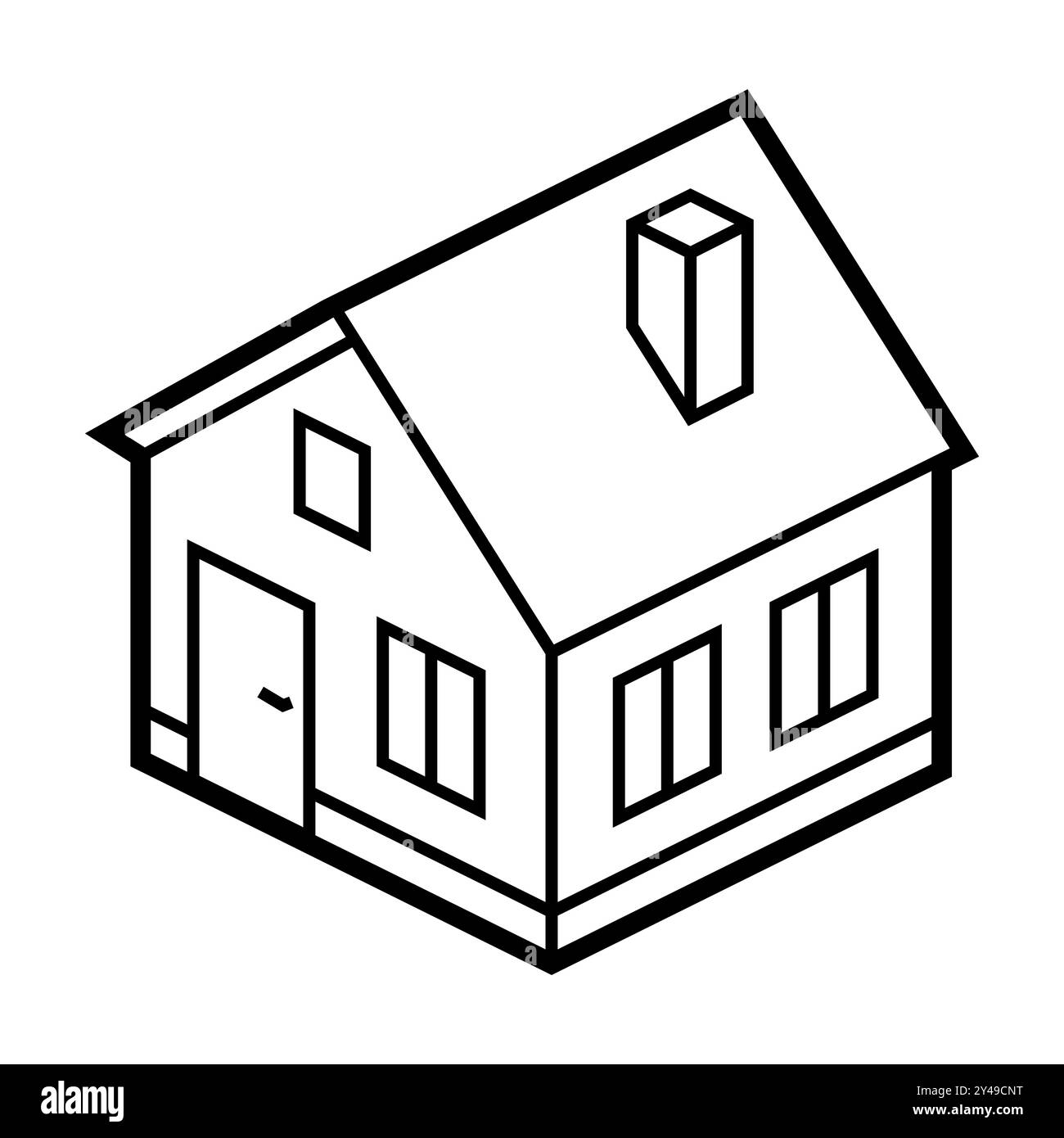 Cottage icon in isometry style. Real estate image for website, app ...