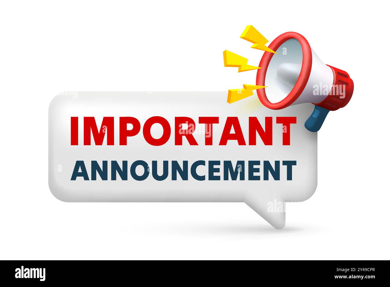 Important Announcement, megaphone announces news. Vector Stock Vector Image & Art - Alamy