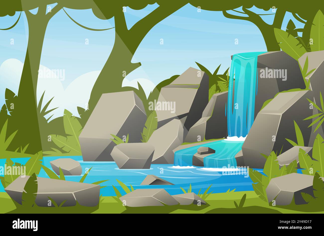 Flow streams in mountains Stock Vector Images - Alamy