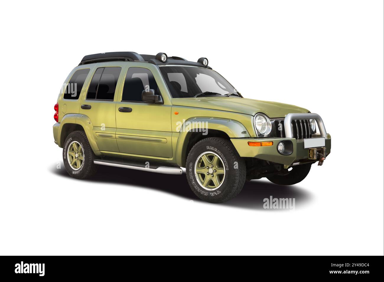 Jeep Cherokee Liberty SUV car isolated on white background Stock Photo ...
