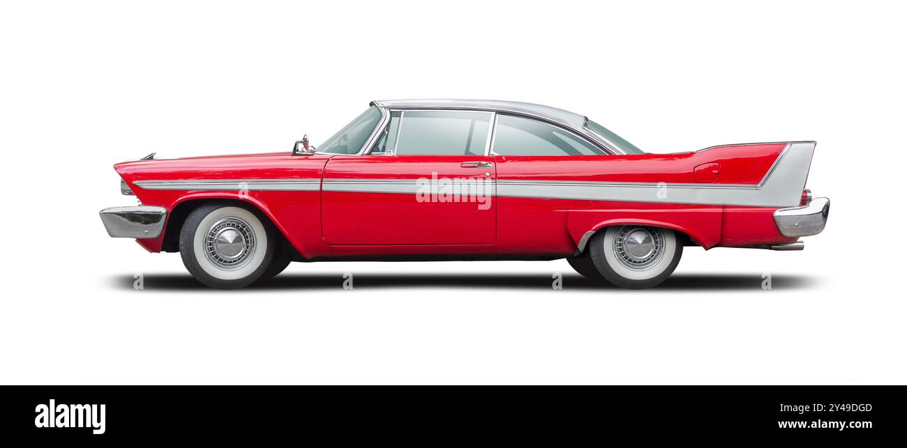 Plymouth Fury classic car side view isolated on white background Stock ...