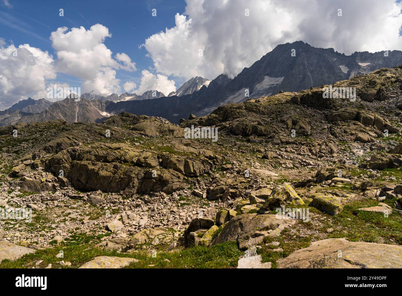 Rugged Mountain Landscape with Rocky Terrain and Majestic Peaks Stock ...