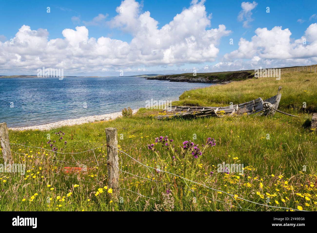 The remains of the last sixareen on Fetlar at Ugasta Pier, Shetland ...