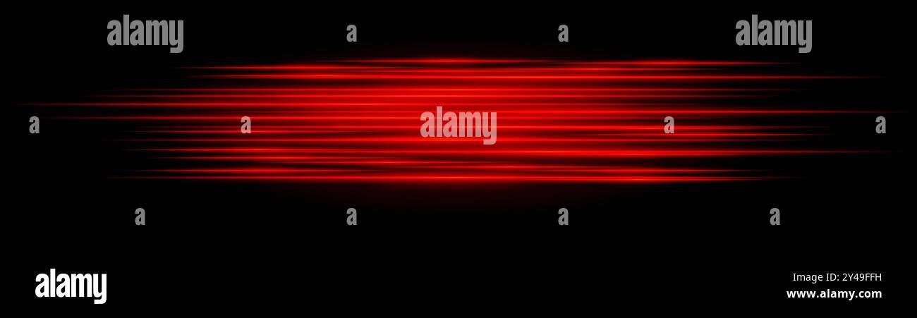Red speed neon stripes or light flash. Laser beams, horizontal beams ...