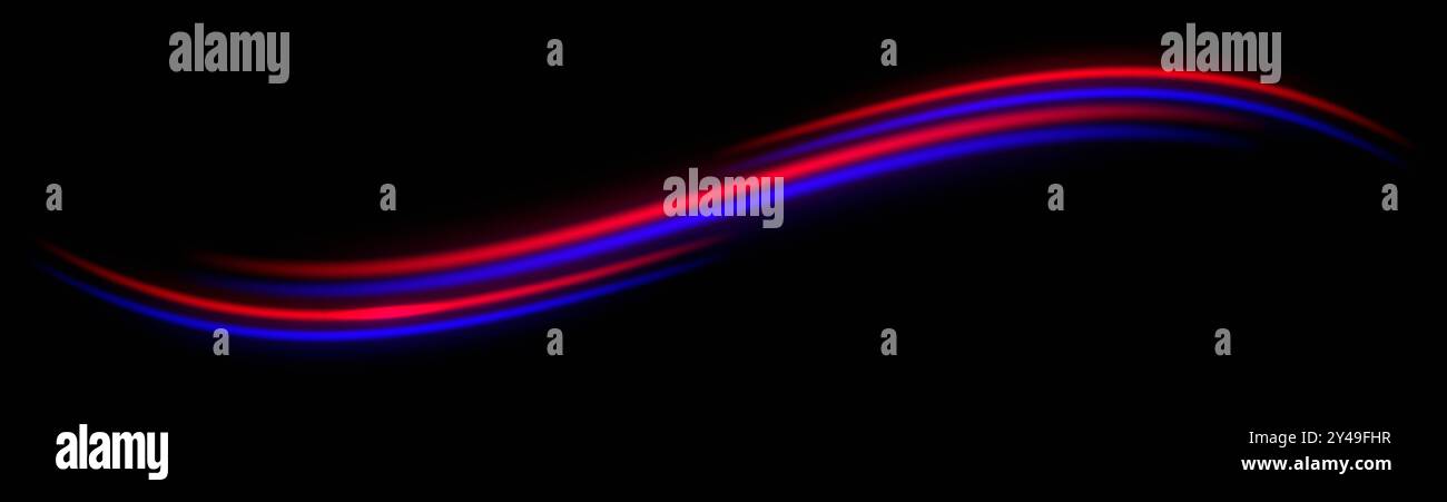 Red And blue wave neon stripes or light flash. Laser beams, horizontal ...