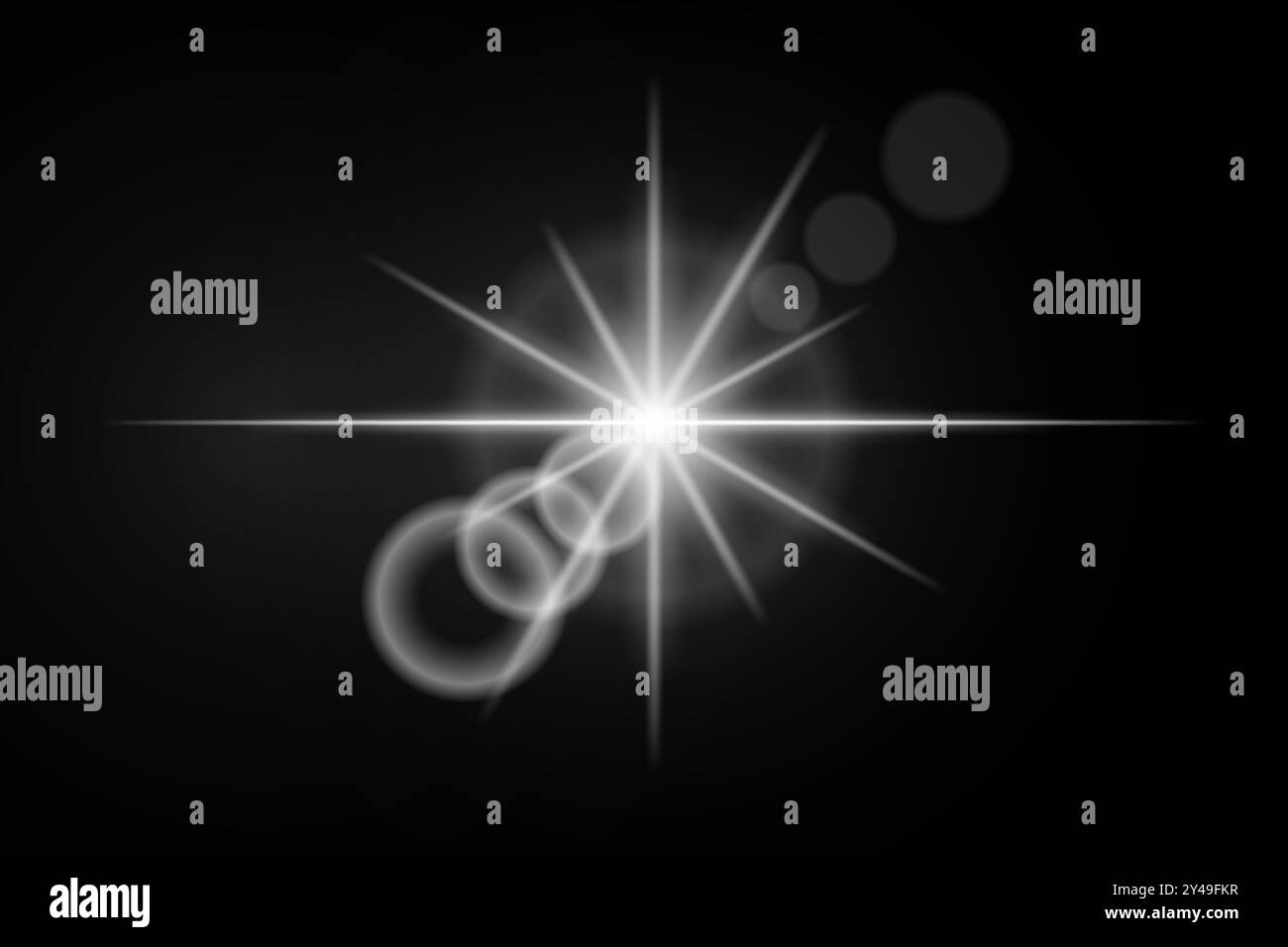 White neon stripes or light flash star. Laser beams, horizontal beams ...