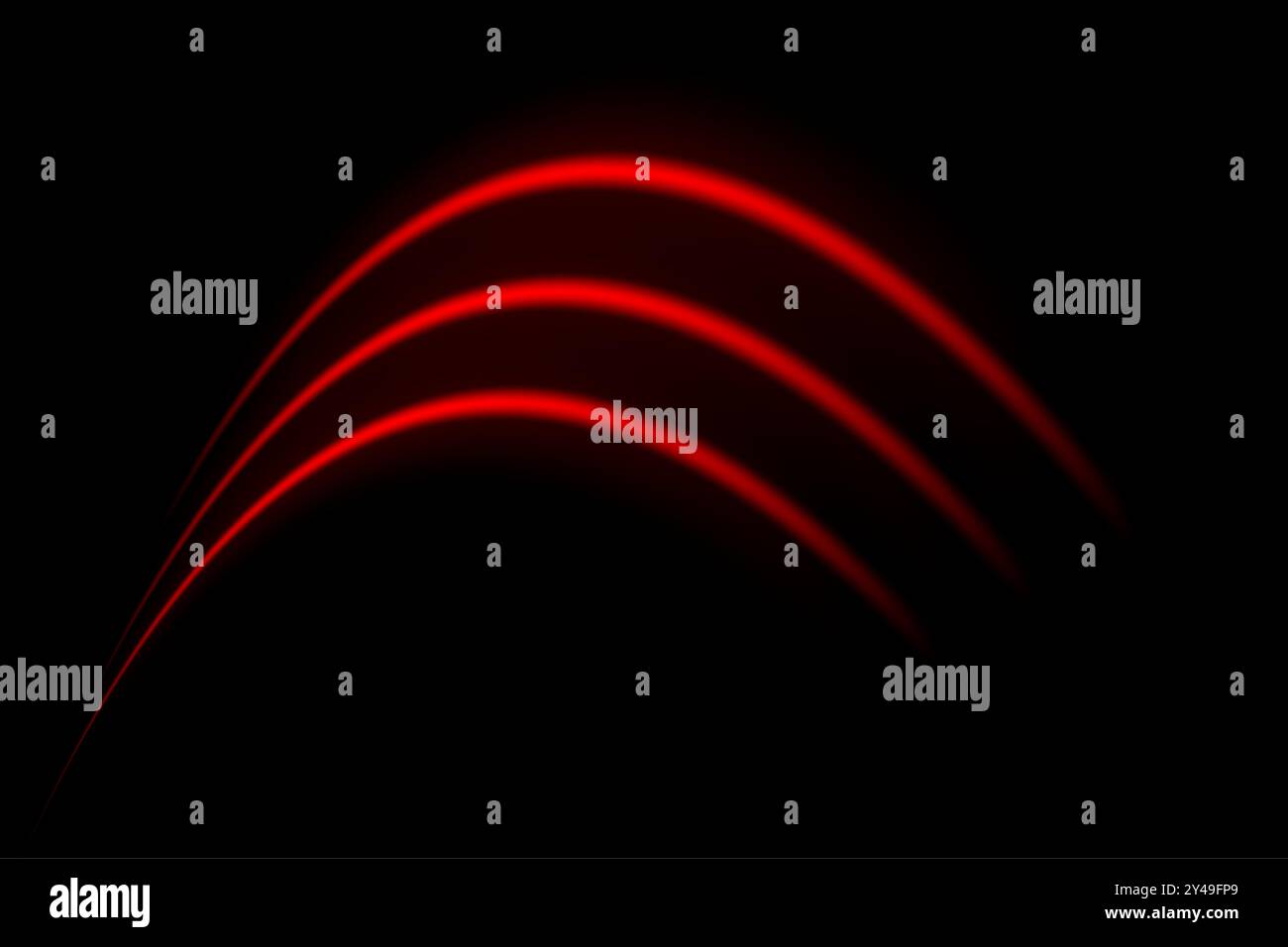 Red wave neon stripes or light flash arc. Laser beams, horizontal beams ...