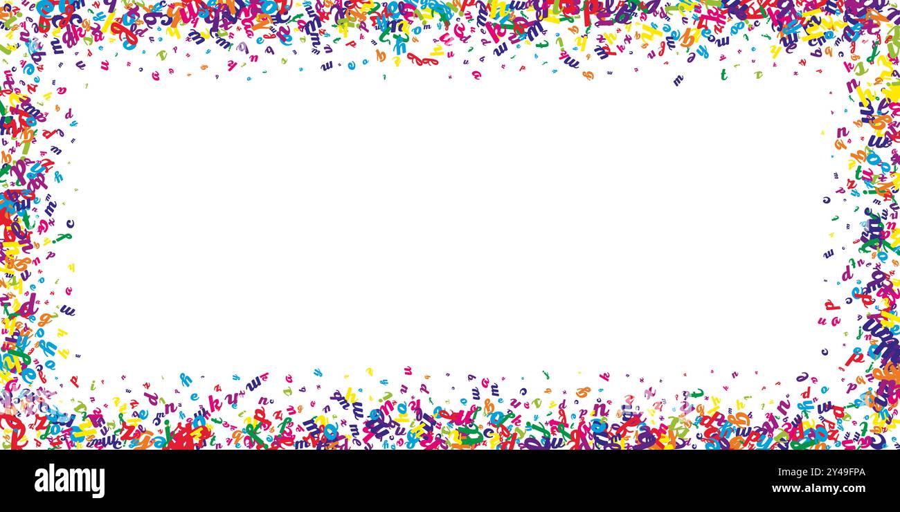 Concept of school background. Colorful childish falling letters of ...