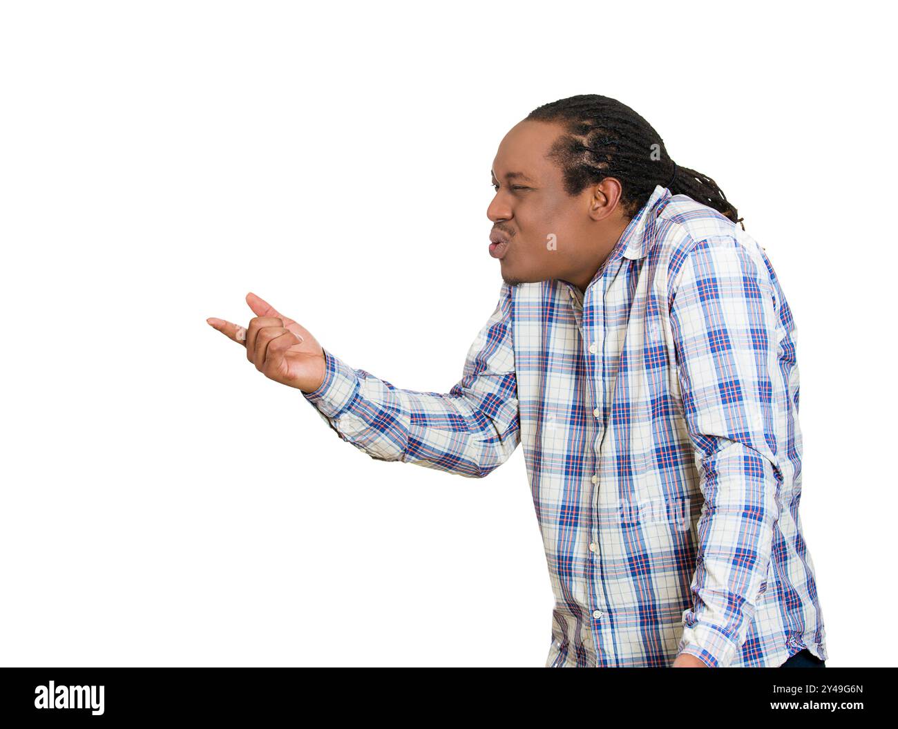 Closeup side portrait, headshot handsome young unhappy man, looking ...