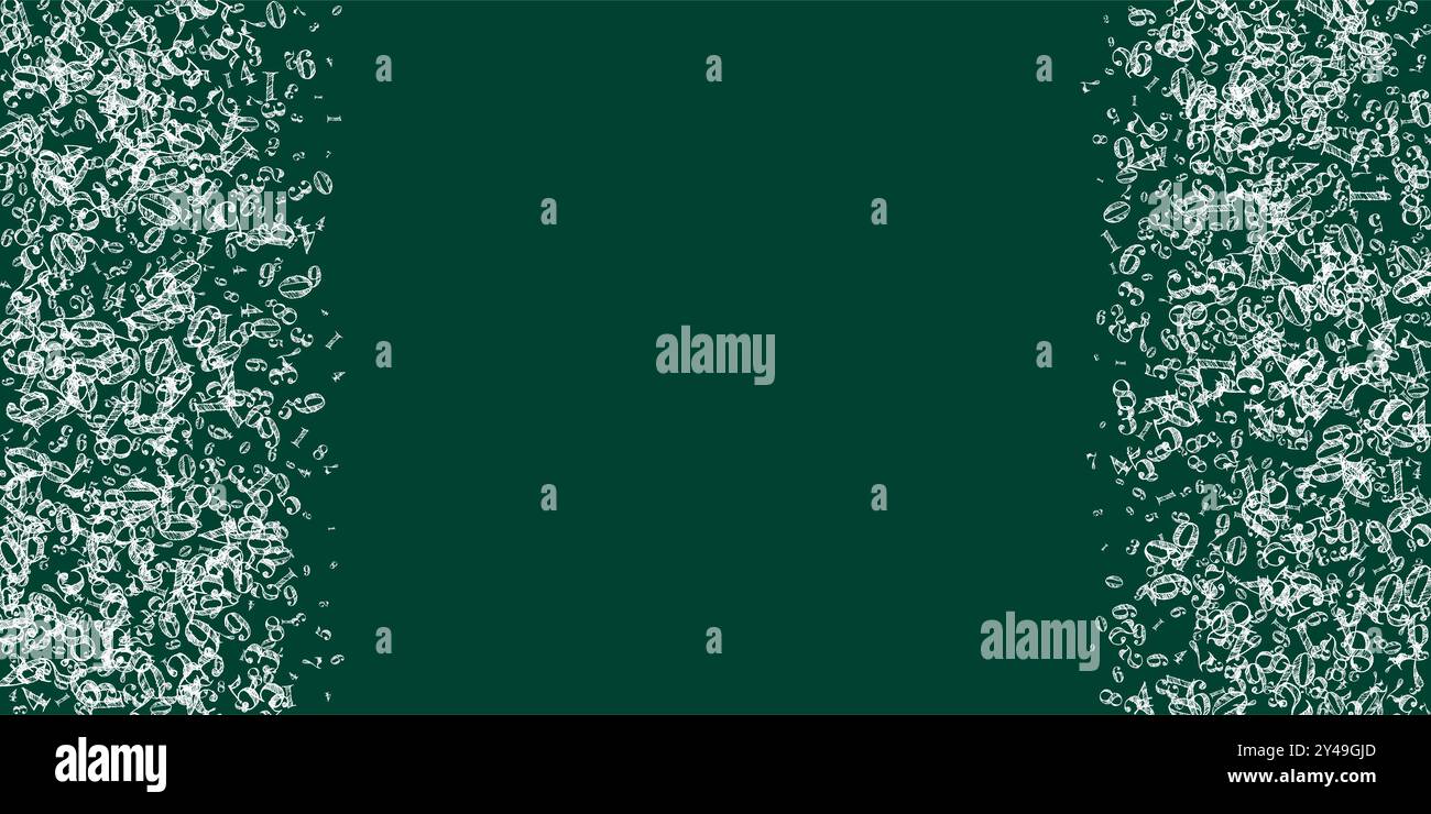 Flying digits and numbers. School math notebook cover. Back to school ...