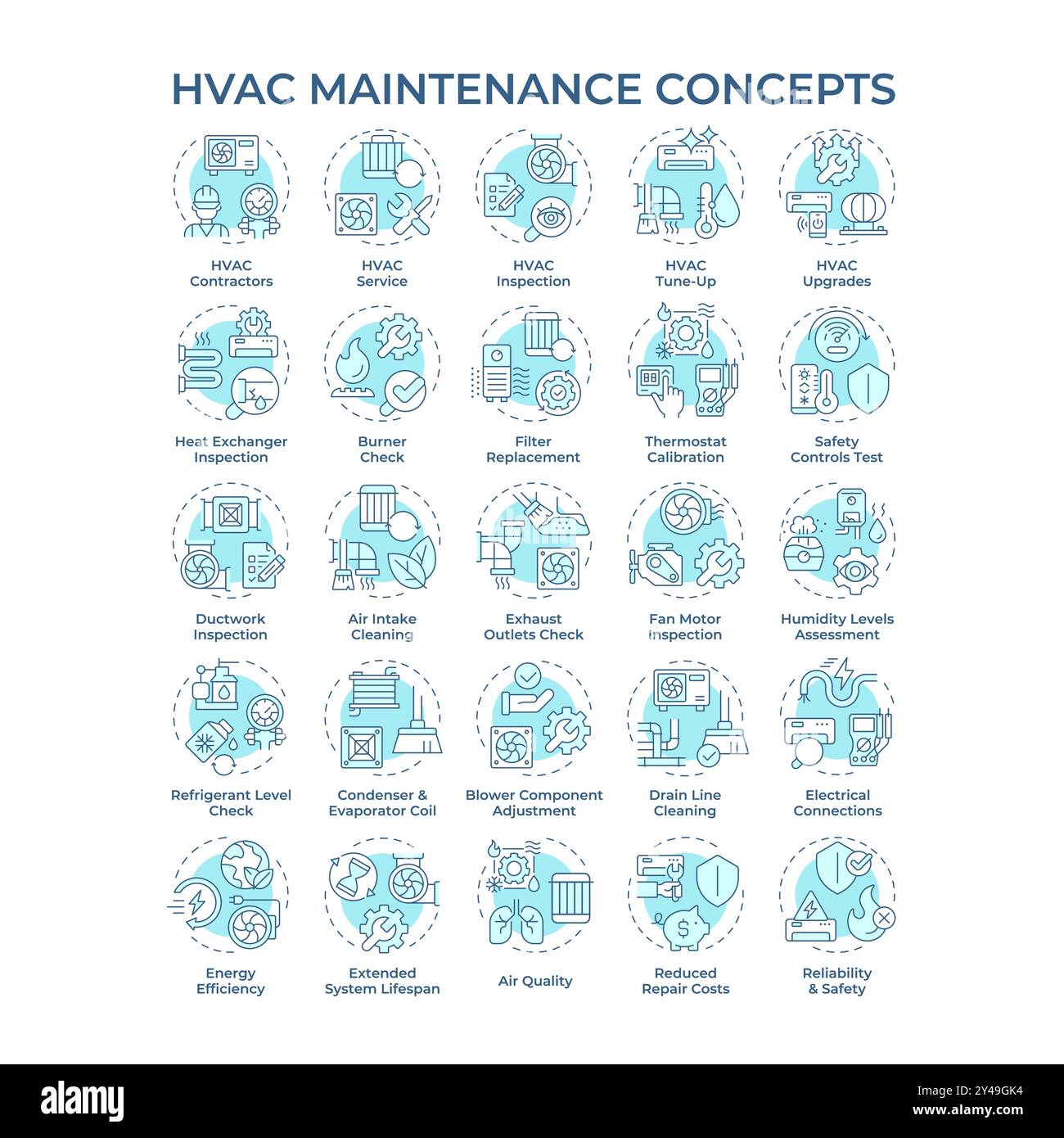 Concept system maintenance icons Cut Out Stock Images & Pictures - Alamy