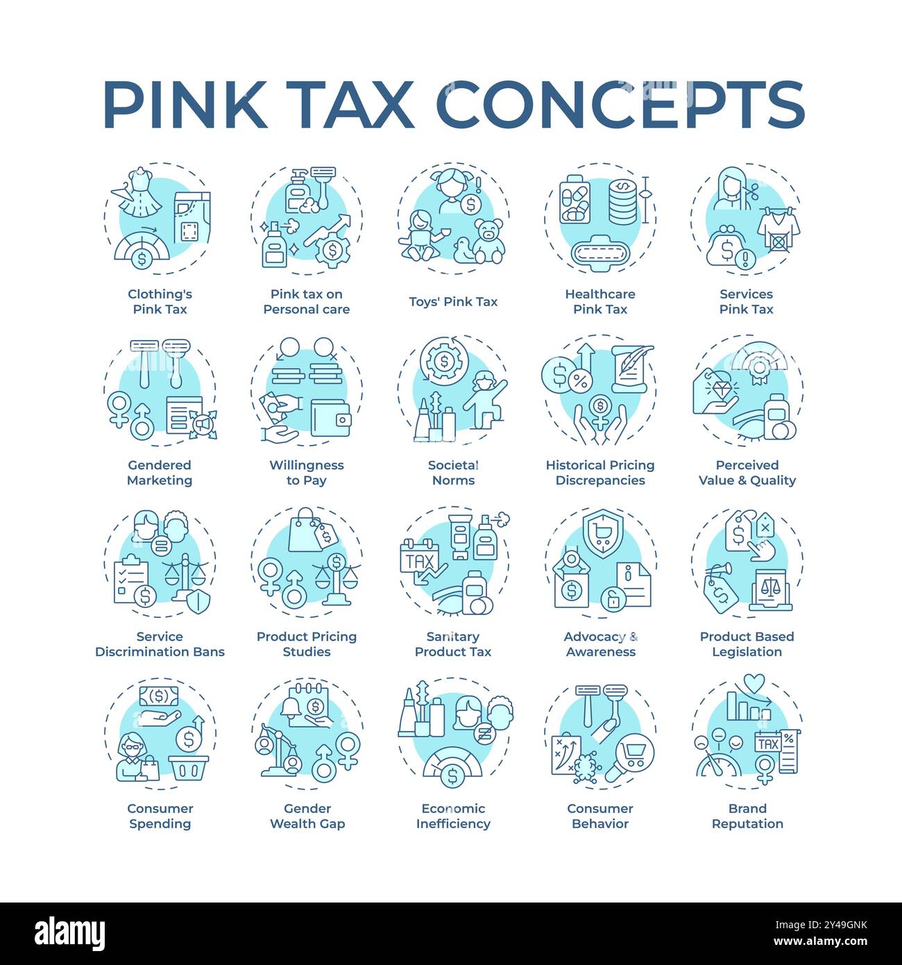 Pink tax soft blue concept icons Stock Vector Image & Art - Alamy