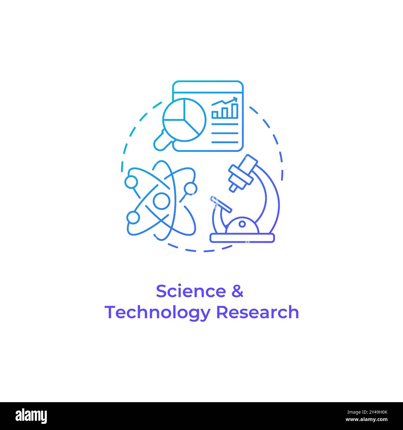 Science and technology research blue gradient concept icon Stock Vector ...