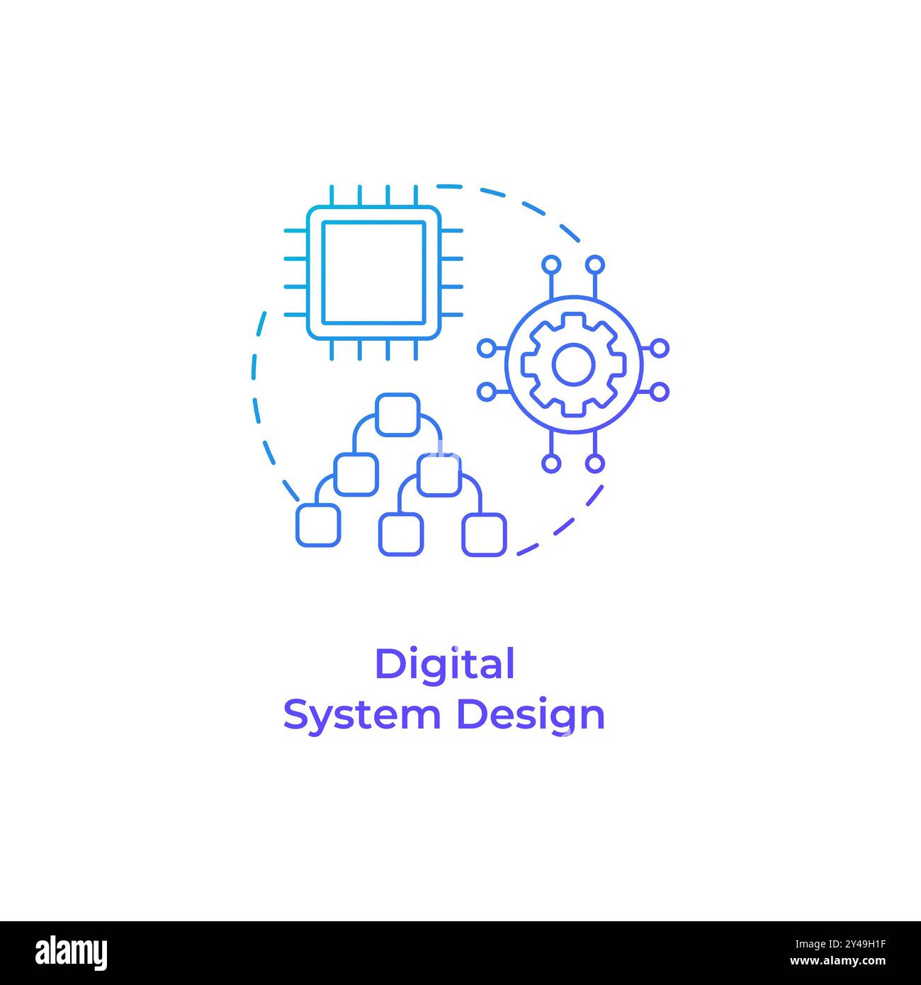 Digital system design blue gradient concept icon Stock Vector Image & Art - Alamy