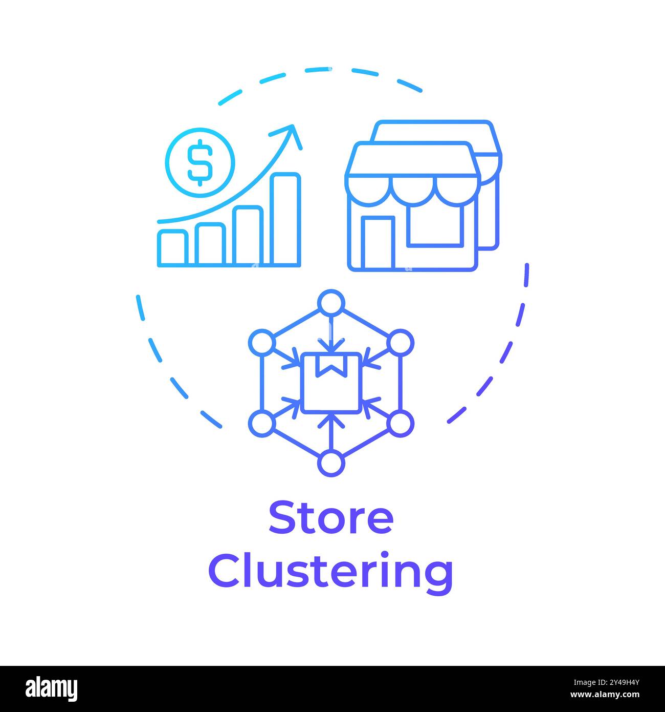 Store clustering blue gradient concept icon Stock Vector Image & Art ...