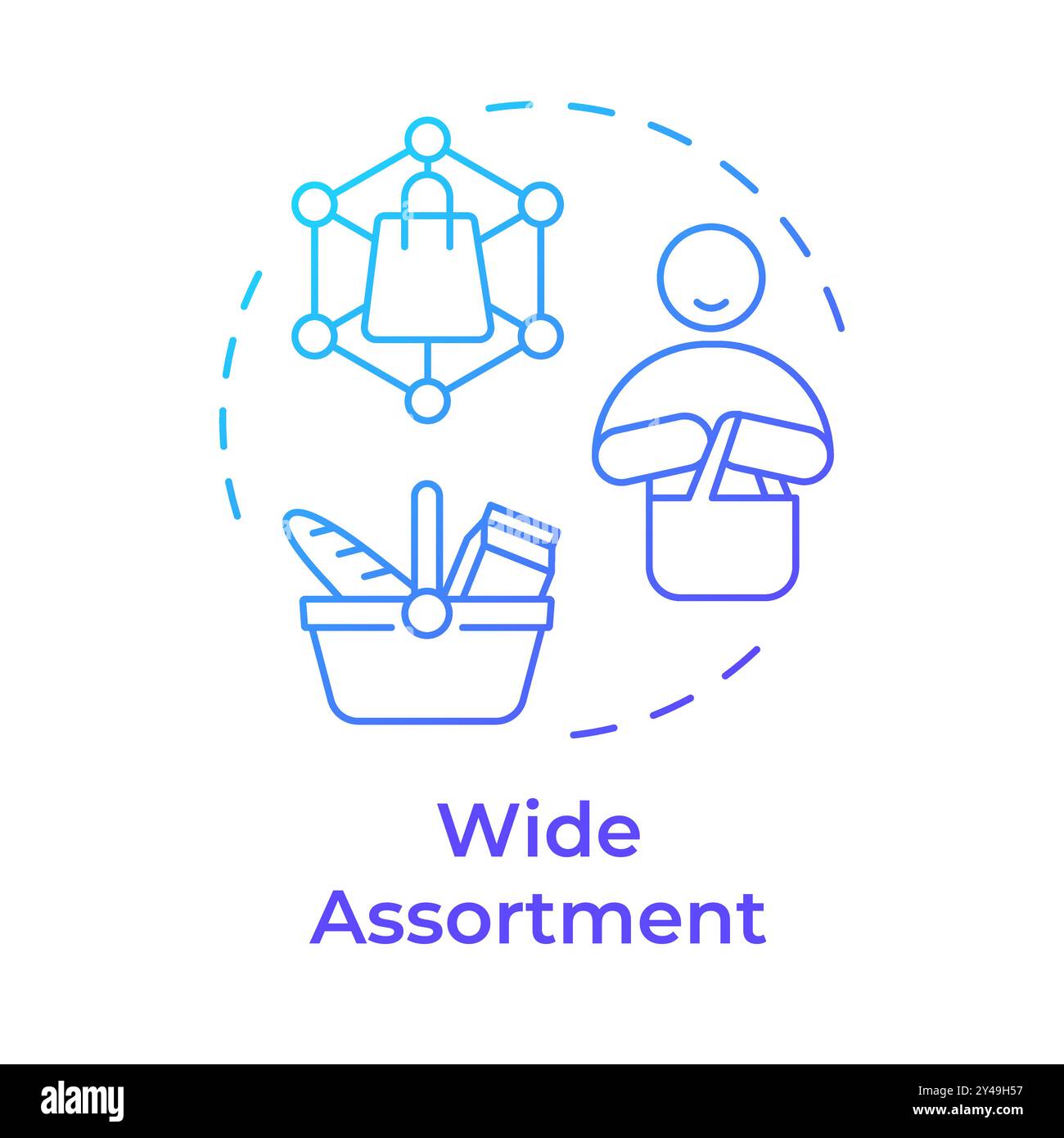 Wide assortment blue gradient concept icon Stock Vector Image & Art - Alamy