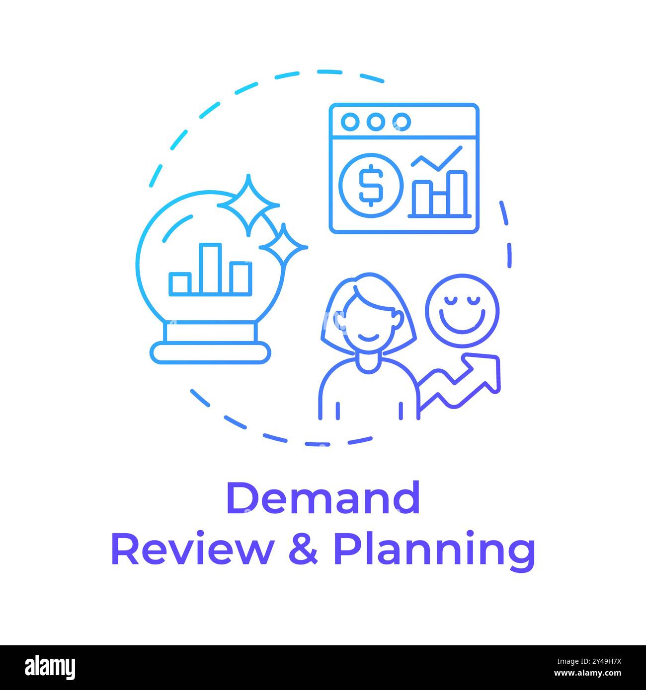 Demand review and planning blue gradient concept icon Stock Vector ...