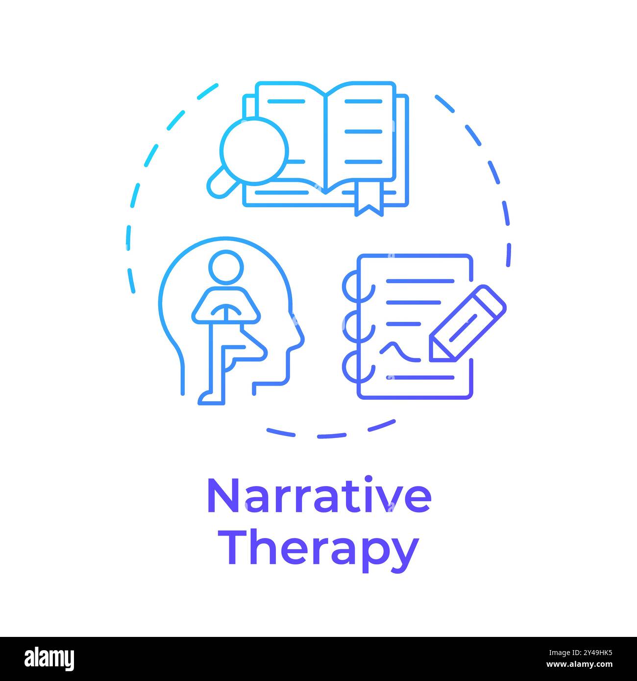 Narrative therapy blue gradient concept icon Stock Vector Image & Art - Alamy