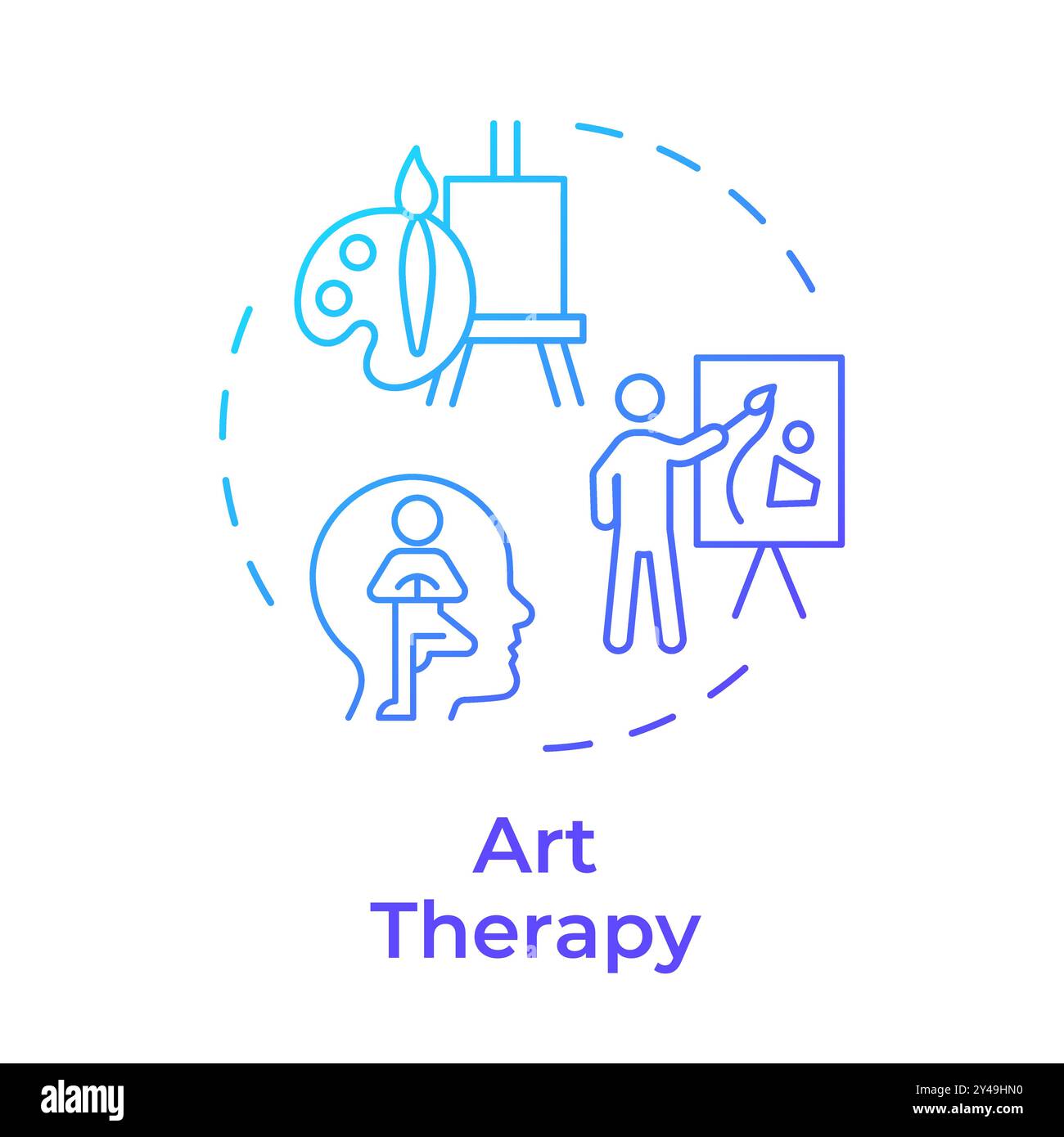 Art therapy blue gradient concept icon Stock Vector Image & Art - Alamy