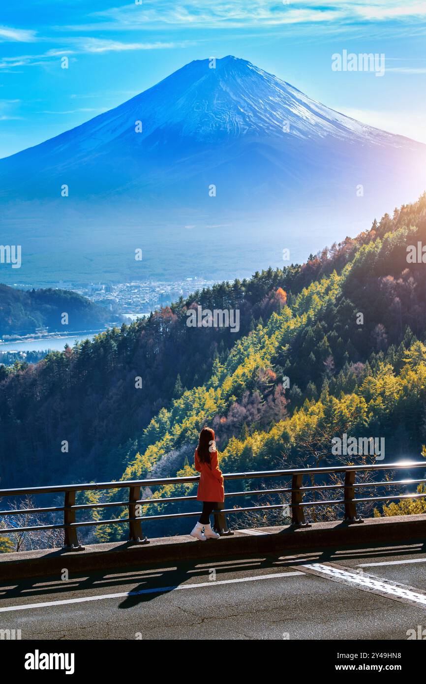 Tourist enjoying fuji mountain in Japan Stock Photo - Alamy