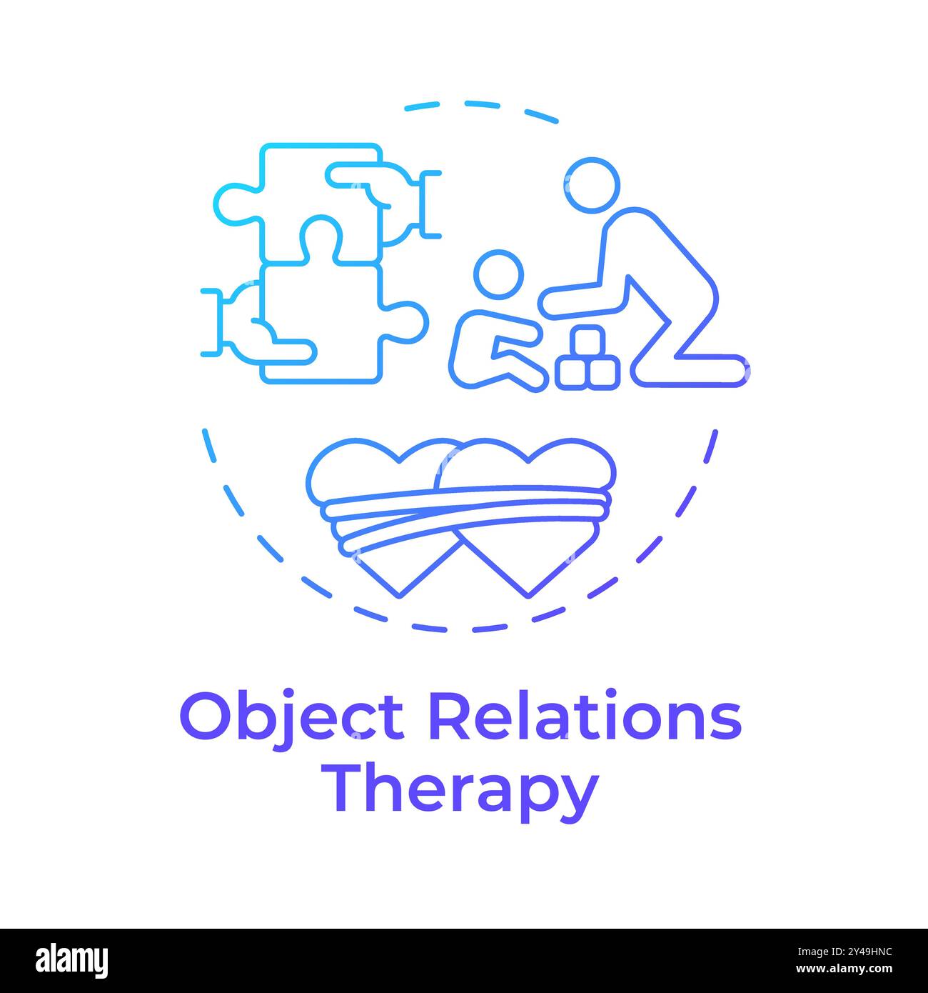 Object relations therapy blue gradient concept icon Stock Vector Image ...