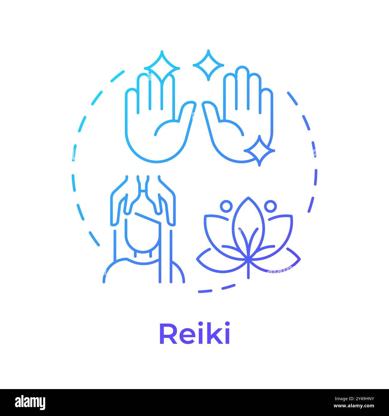 Reiki blue gradient concept icon Stock Vector Image & Art - Alamy