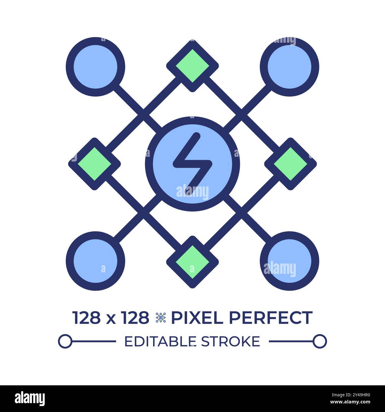 Smart energy grid pixel perfect RGB color icon Stock Vector Image & Art ...