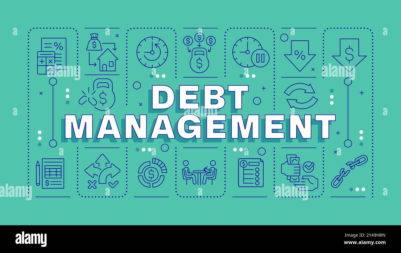 Debt management green word concept Stock Vector Image & Art - Alamy