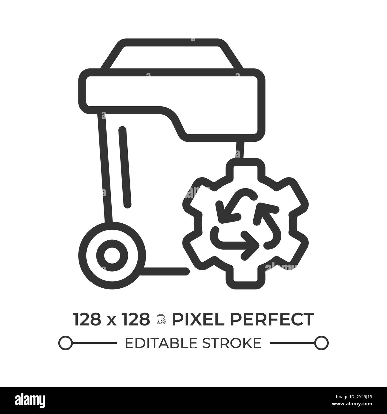 Waste management pixel perfect linear icon Stock Vector Image & Art - Alamy