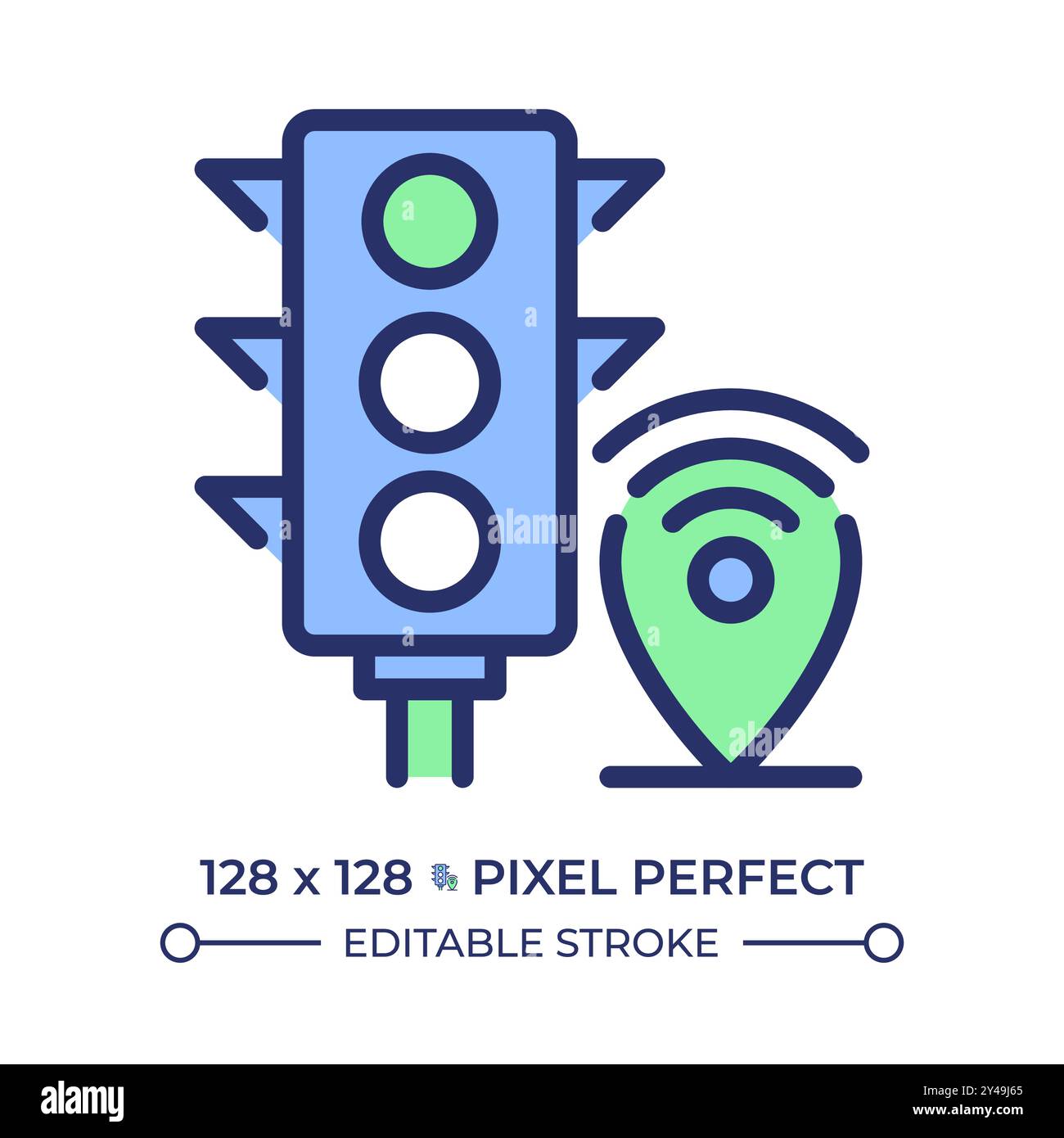 Traffic management systems pixel perfect RGB color icon Stock Vector Image & Art - Alamy