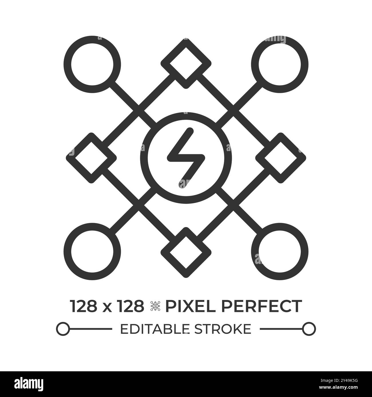 Smart energy grid pixel perfect linear icon Stock Vector Image & Art ...