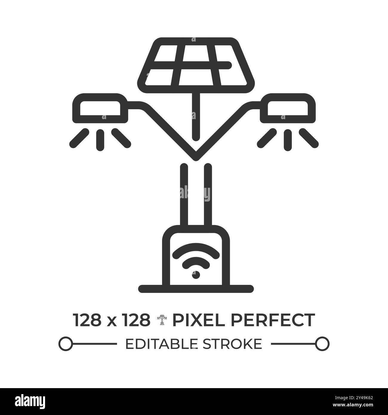 Smart lighting pixel perfect linear icon Stock Vector Image & Art - Alamy