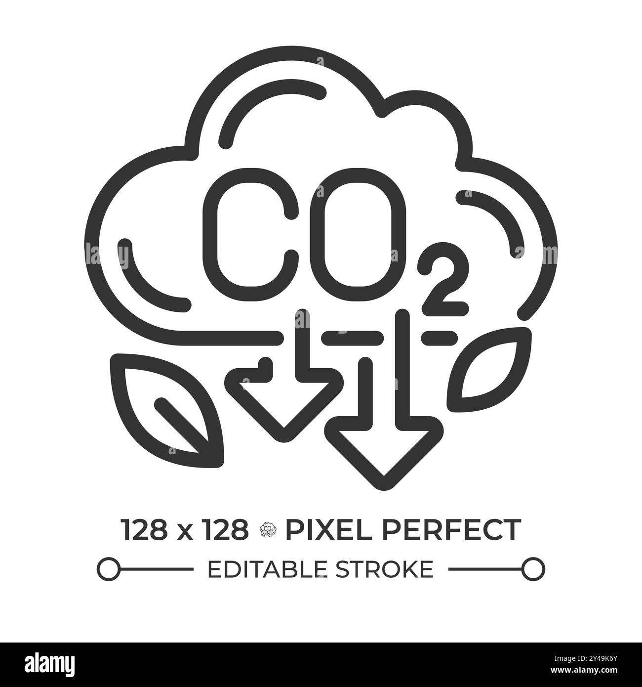 CO2 emissions pixel perfect linear icon Stock Vector Image & Art - Alamy