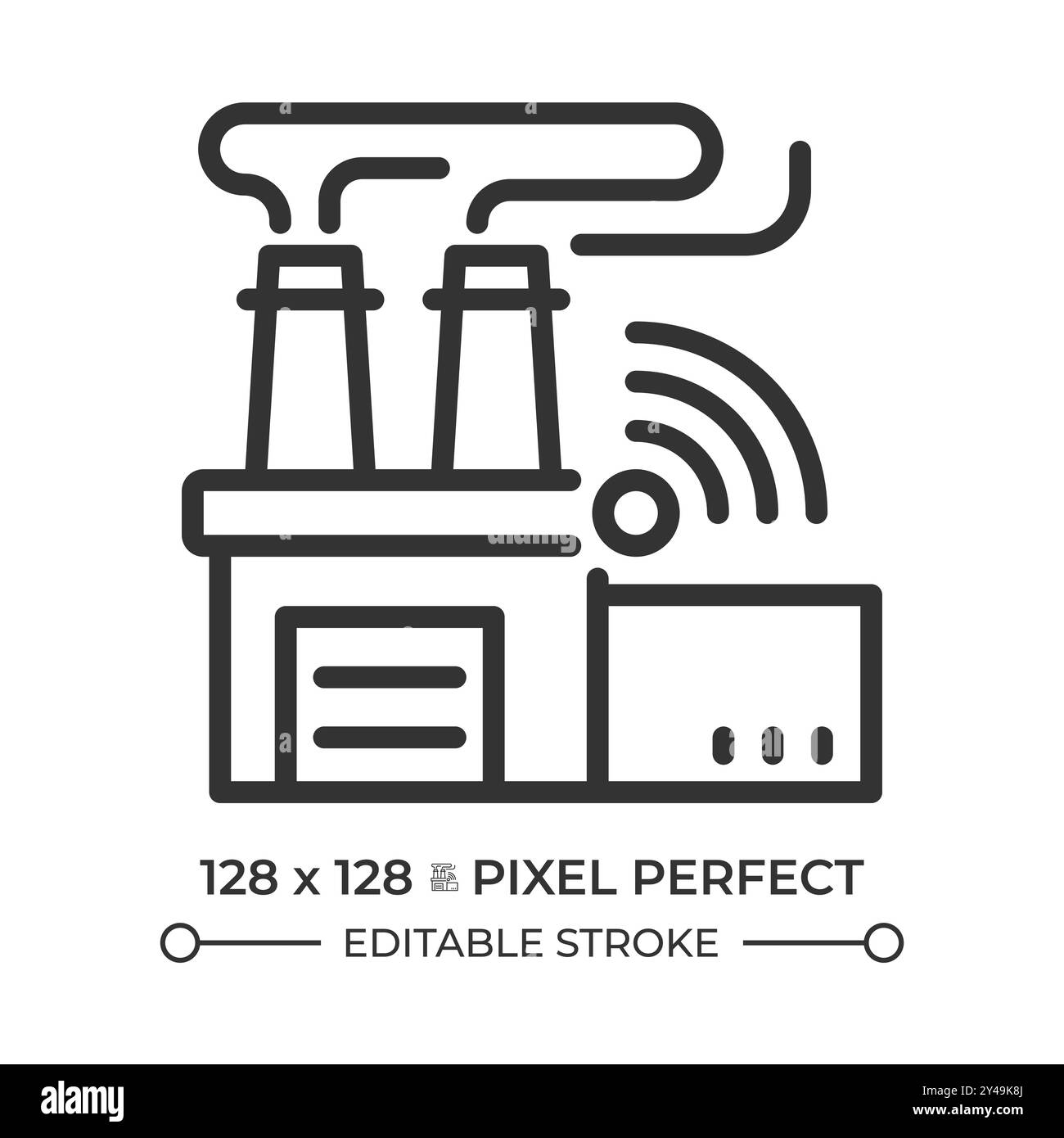 Smart industry pixel perfect linear icon Stock Vector Image & Art - Alamy